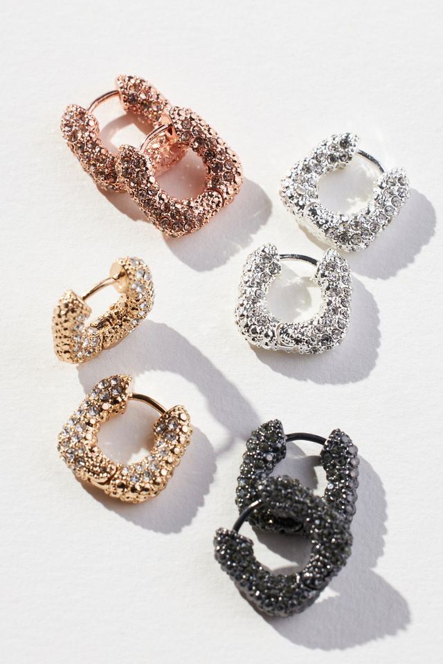 Chunky Pavé Hoops | Anthropologie