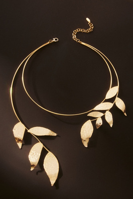 Gilded-Leaf Collar Necklace | Anthropologie
