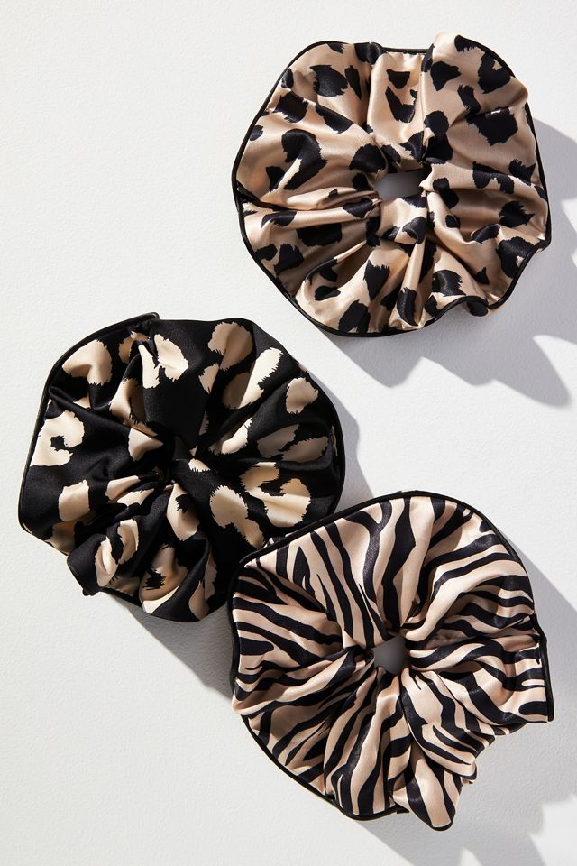 Set of Three Animal Print Scrunchies | Anthropologie