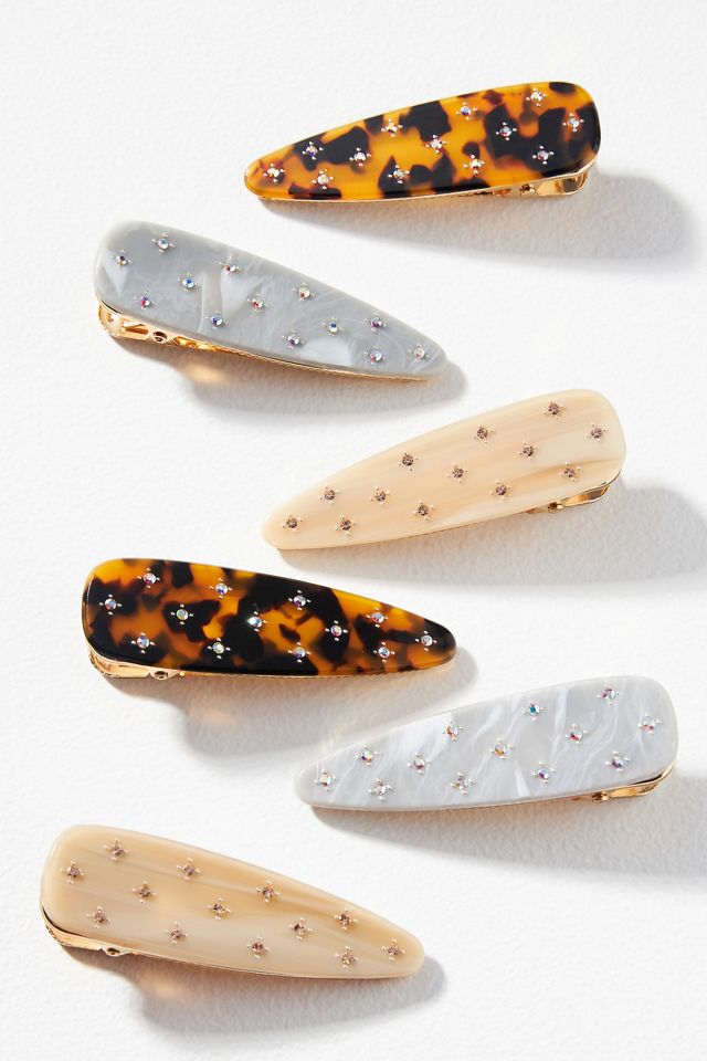 Set of Eight Studded Hair Clips | Anthropologie