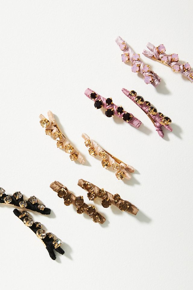 Set of Ten Fabric Hair Clips | Anthropologie