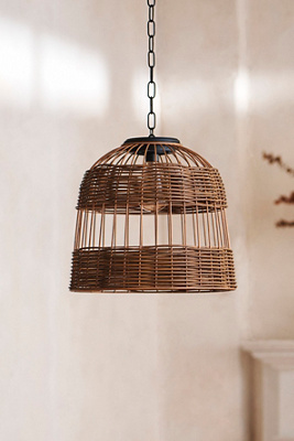 Wicker Dome Solar Pendant | AnthroLiving