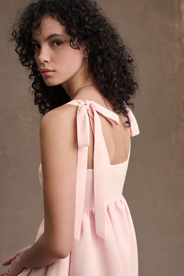 BHLDN Elanor Shoulder-Tie V-Neck Taffeta A-Line Gown | Anthropologie