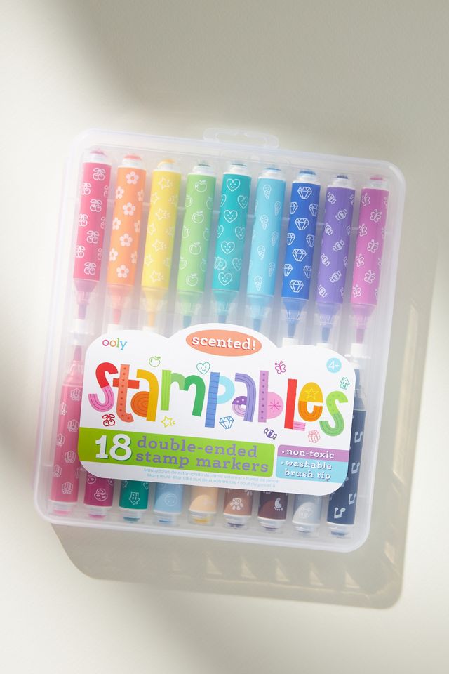 Stampables Scented Double-Ended Markers, Set of 18 | AnthroLiving