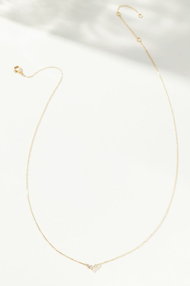 14k Gold Triple Diamond Necklace | Anthropologie