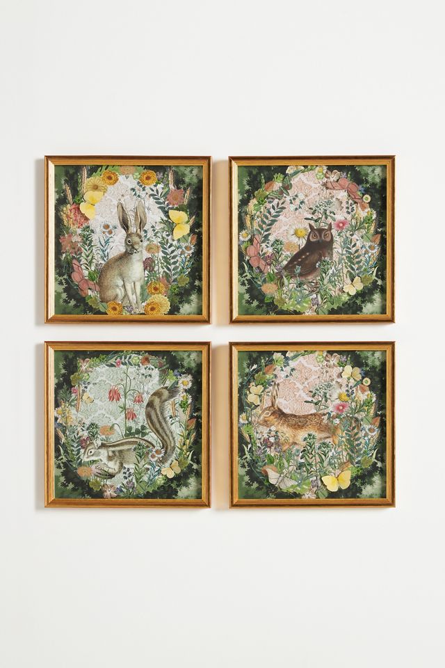 Forest Critters Quadriptych Wall Art | Anthropologie