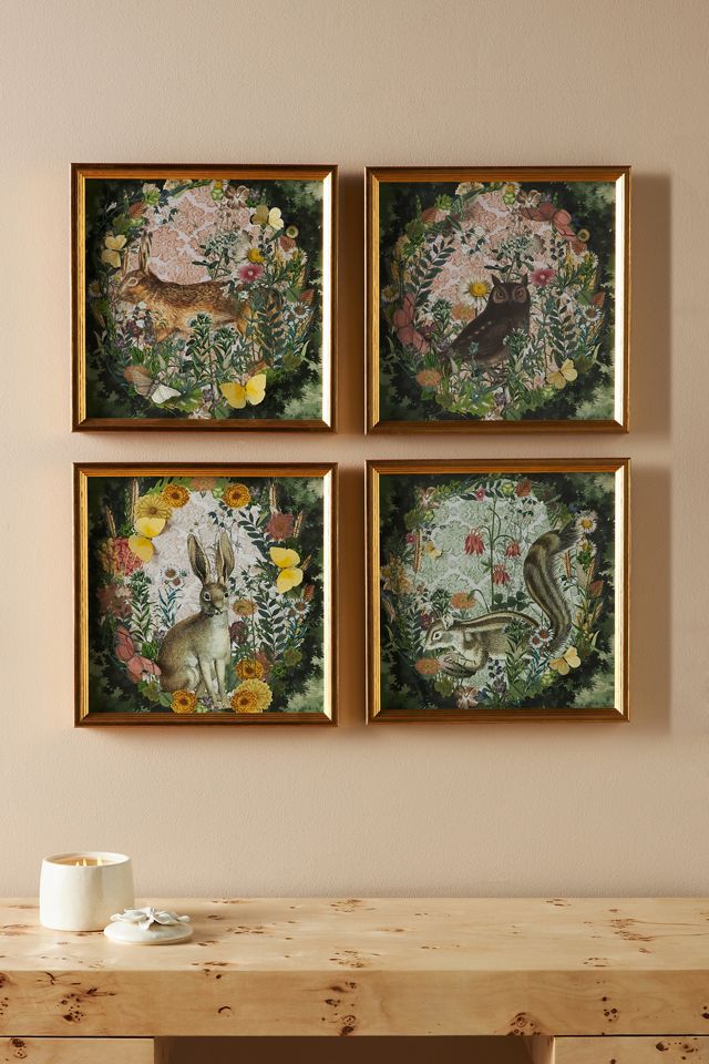 Forest Critters Quadriptych Wall Art | AnthroLiving