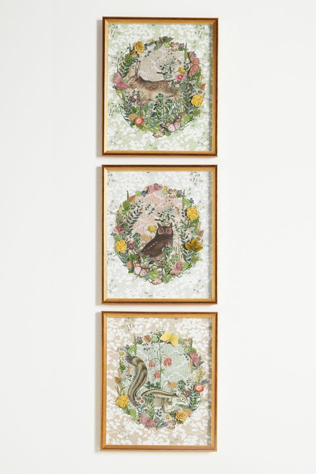 Critters in the Garden Triptych Wall Art | Anthropologie