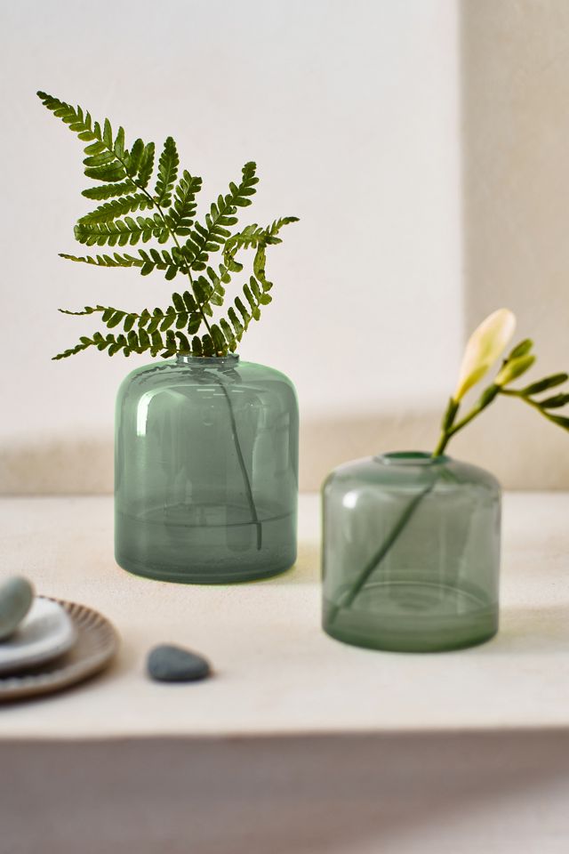 Green Glass Vases Set Of 2 Terrain