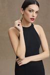 BHLDN Lennox Halter Open-Back Side-Slit Crepe Gown | Anthropologie