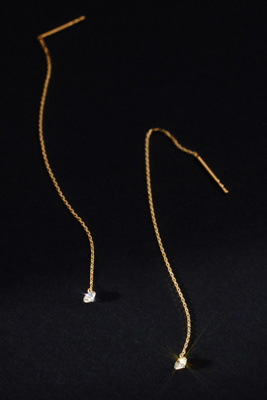 18k Gold Diamond Threader Earrings | Anthropologie