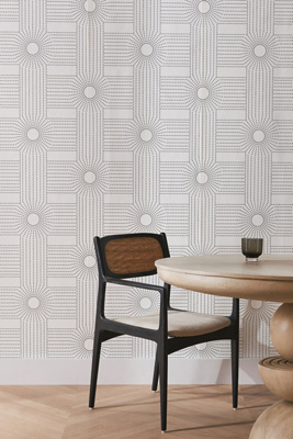Mitchell Black Wacker Quartz White Wallpaper | AnthroLiving