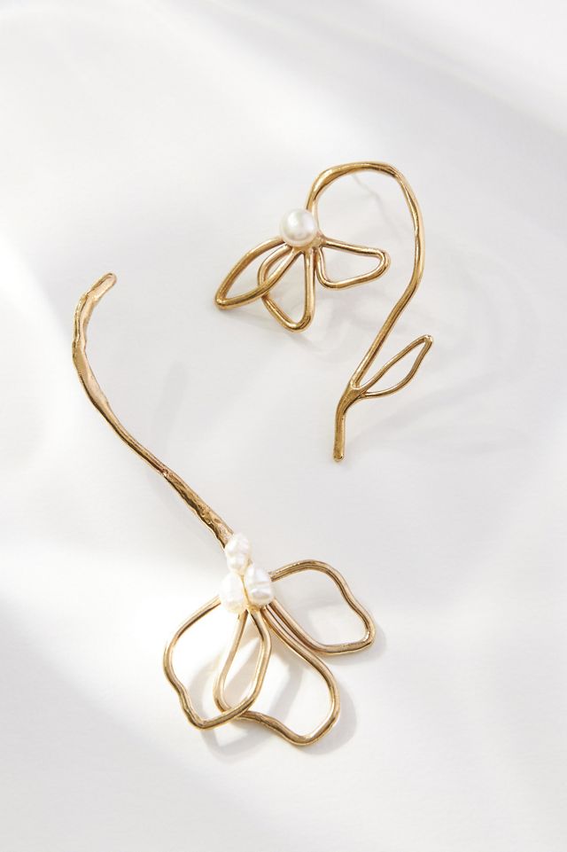 Anita Berisha Pearled Lilies Earrings | Anthropologie