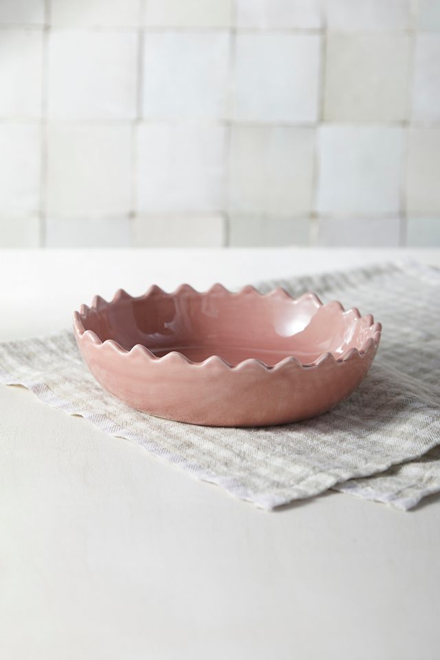 Scalloped Shallow Ceramic Bowl | Terrain
