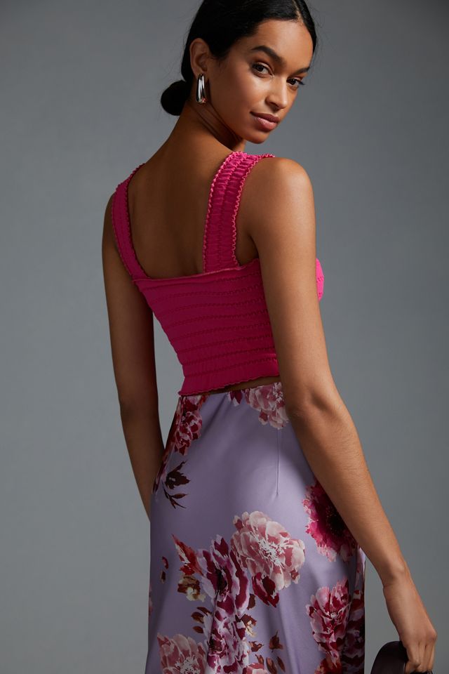 The Regan Seamless Smocked Square-Neck Tank | Anthropologie