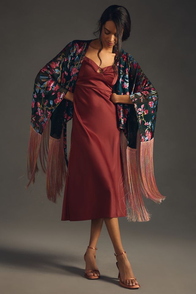 Llani Fringed-Sleeve Cropped Kimono | Anthropologie