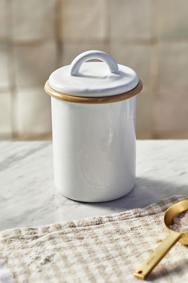 Enamel Spice Jar, White | Terrain