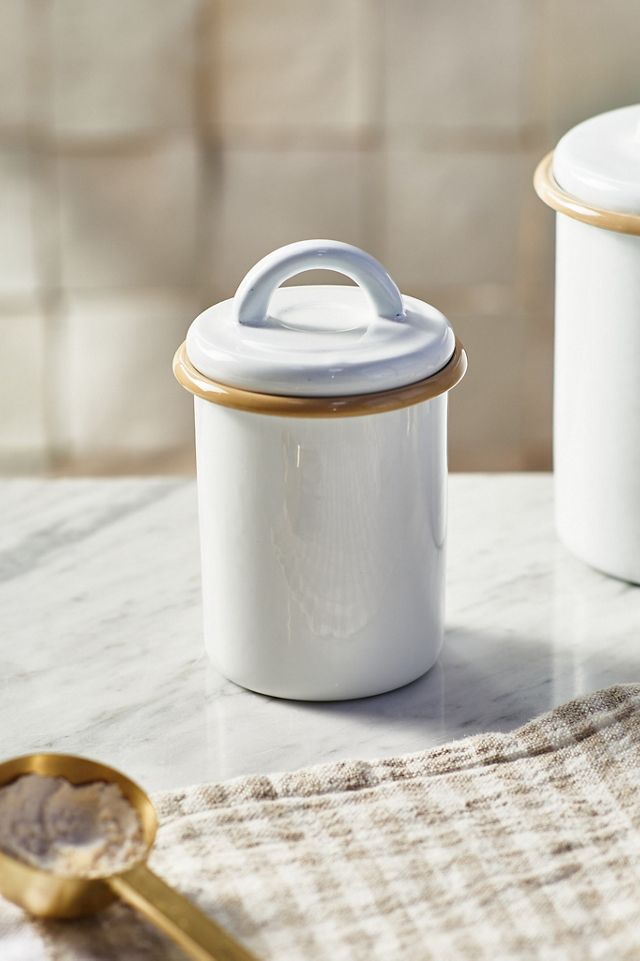 Enamel Spice Jar, White | Terrain