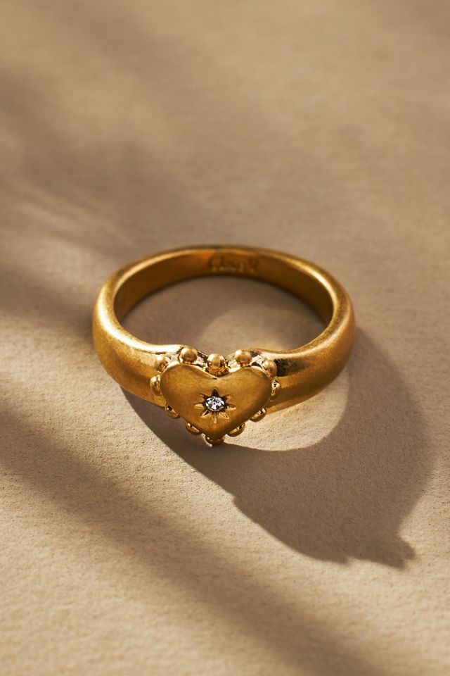 Clare V. Heart Signet Ring | Anthropologie