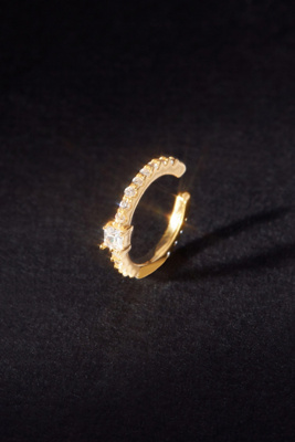 14k Gold Studded Pavé Ear Cuff | Anthropologie