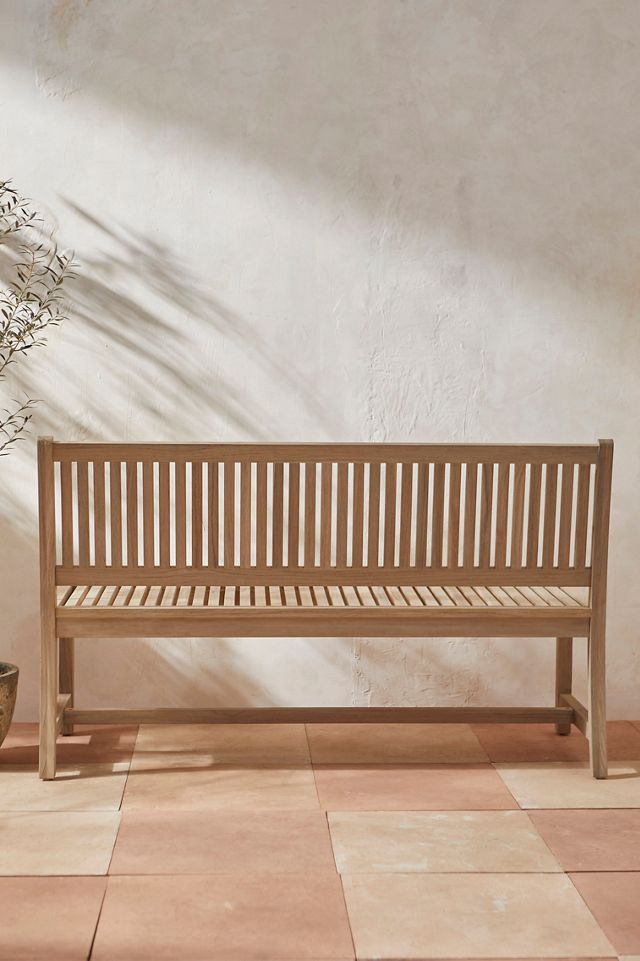 Classic Teak Garden Armless Bench | Terrain