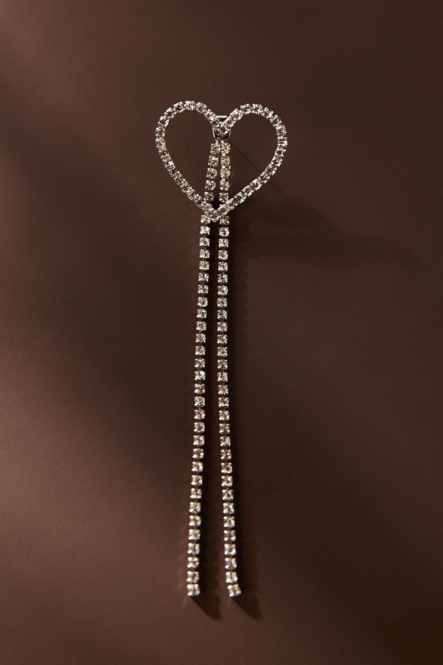 Shashi Crystal Heart Earrings | Anthropologie