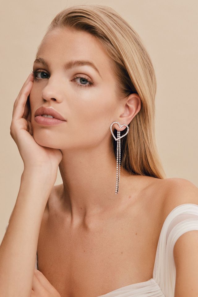 Shashi Crystal Heart Earrings | Anthropologie
