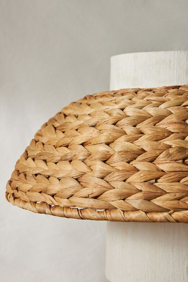 Woven Water Hyacinth Linen Lamp Shade | Anthropologie