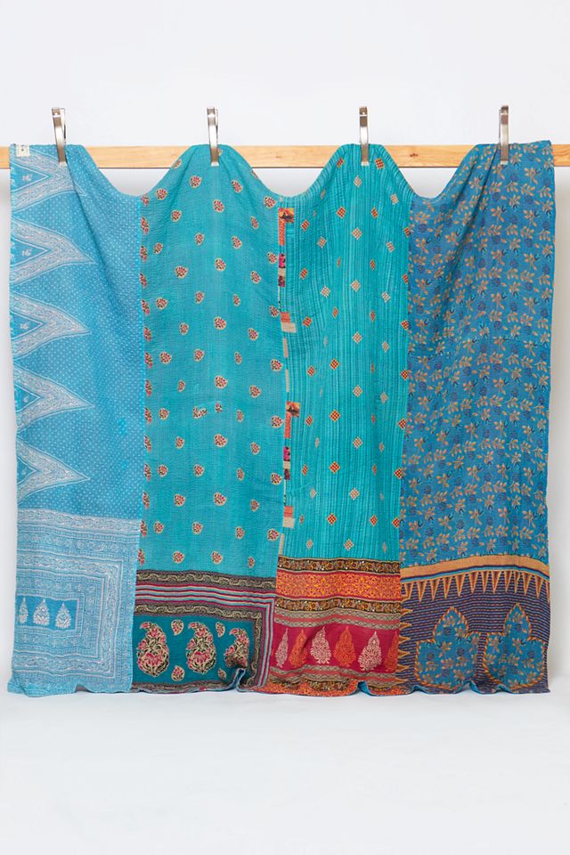 Anchal King Vintage Kantha Quilt No. K220403 | AnthroLiving