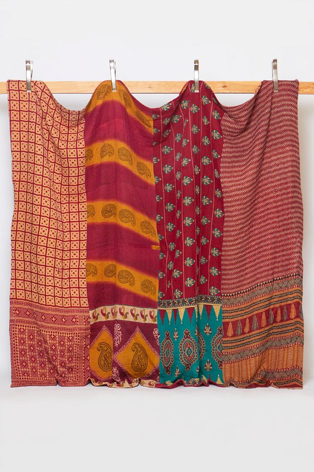 Anchal King Vintage Kantha Quilt No. K220405 | AnthroLiving