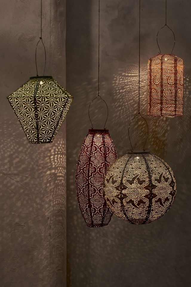 Floral Lace Battery Lantern, Round | AnthroLiving