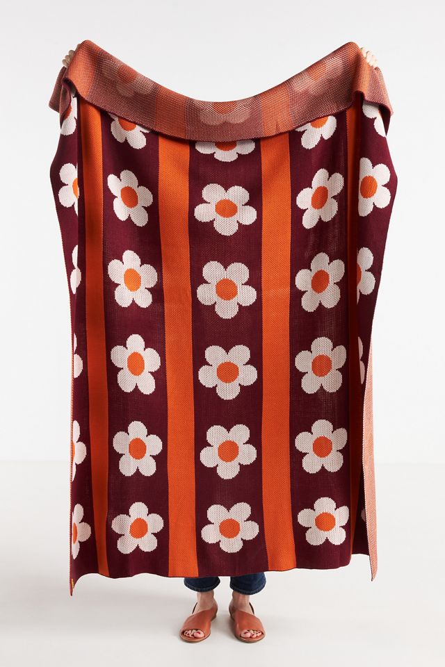 Verloop Flower Stripe Throw Blanket | AnthroLiving