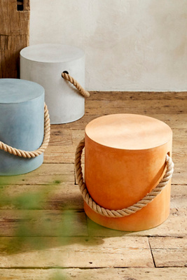 Rope Concrete Stool, Round | AnthroLiving