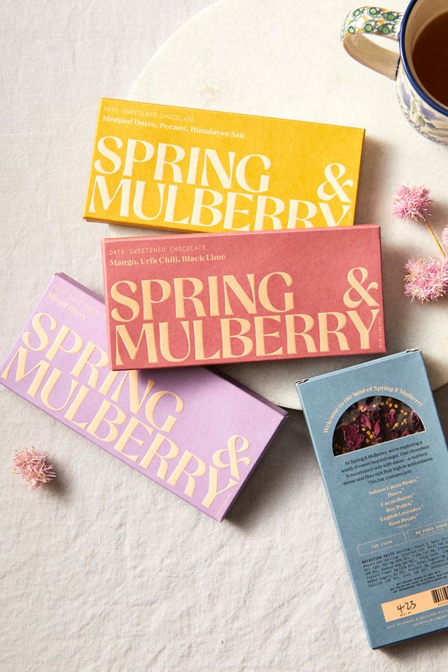 Spring & Mulberry Dark Chocolate Bar, Lavender + Rose | Terrain