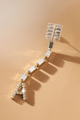 Retrofete Lara Block Crystal Letter Drop Earrings | Anthropologie