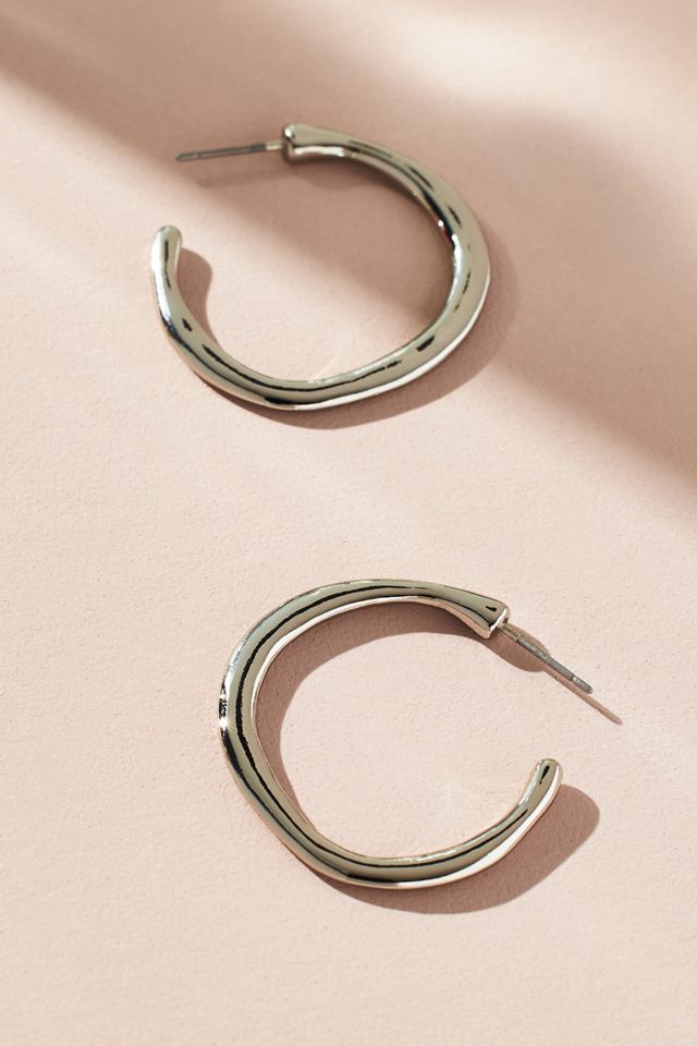 Rounded Glossy Hoops | Anthropologie
