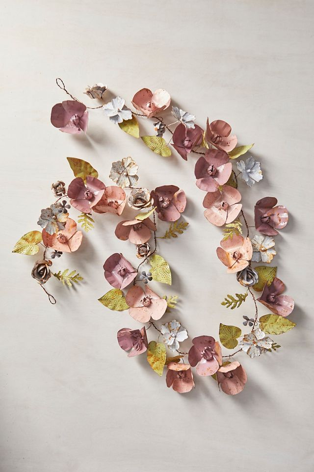 Colorful Florals Iron Garland, Large | AnthroLiving