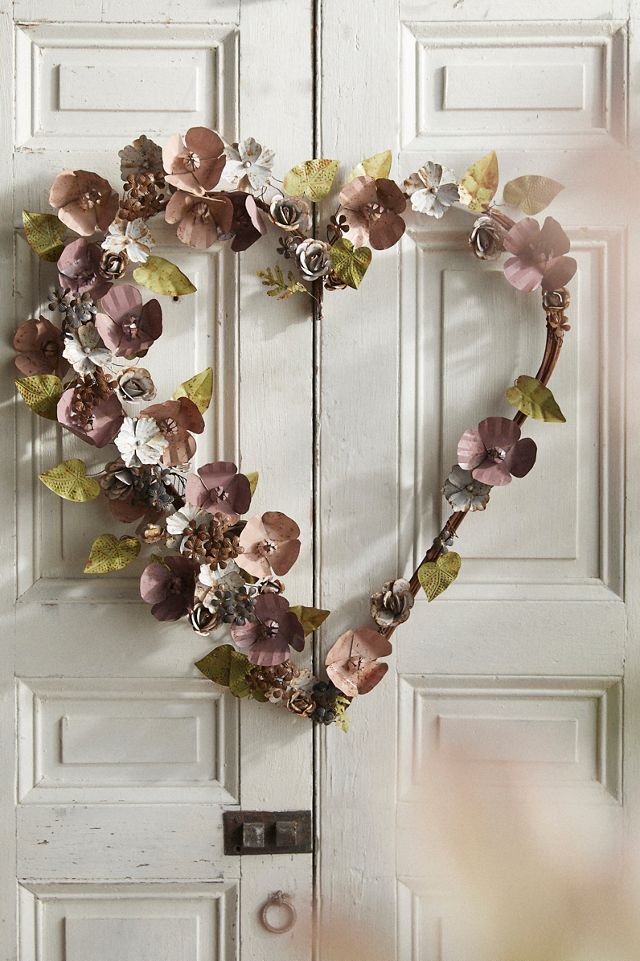 Floral Iron Heart Wreath | AnthroLiving