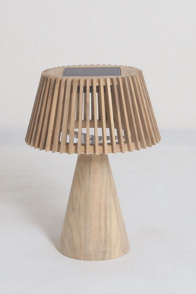 Solar Teak Lamp, Shade | Terrain