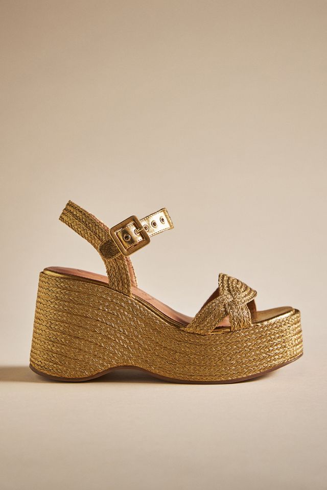 Vicenza Raffia Platform Heels | Anthropologie