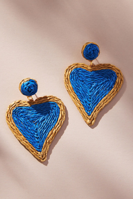 Raffia Heart Earrings | Anthropologie UK