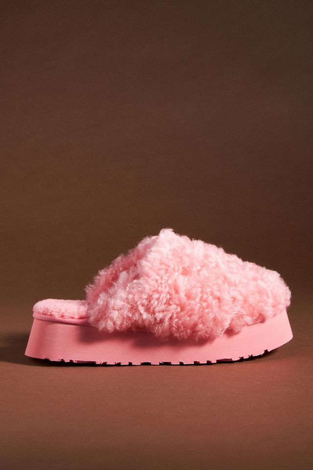 UGG Maxi Curly Platform Slide Slippers | Anthropologie