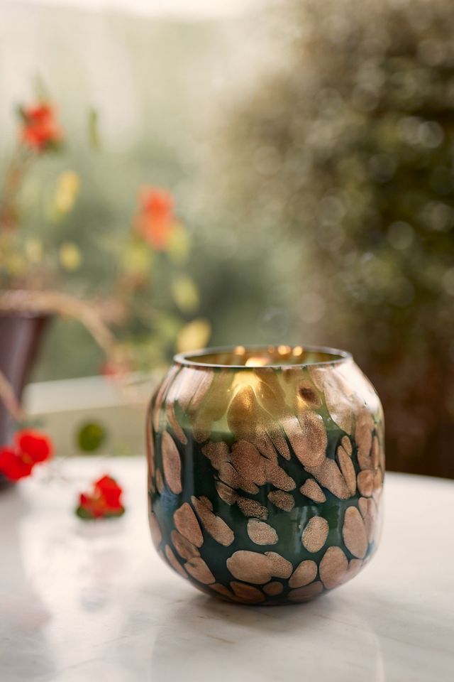 Cheena Woody Birchwood & Cashmere Metallic Glass Candle | Anthropologie UK