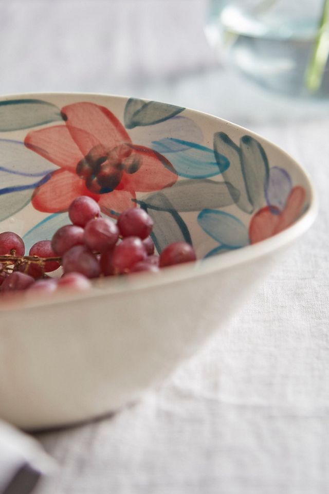 Peachy Floral Round Serving Bowl | Terrain