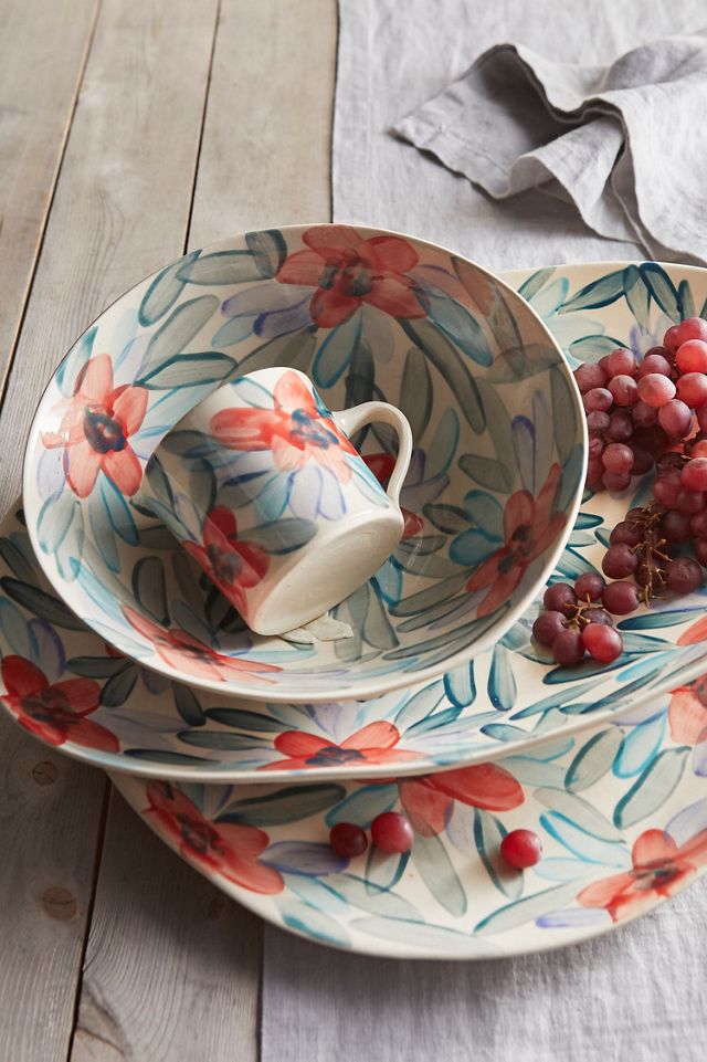 Peachy Floral Round Serving Bowl | Terrain