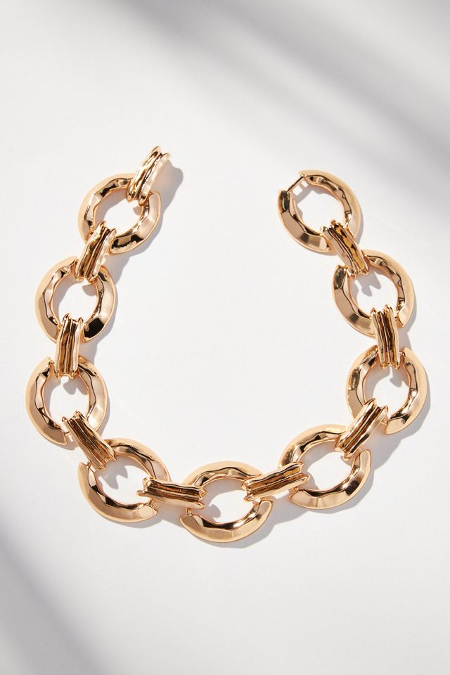 Oversized Chain-Link Choker Necklace | Anthropologie