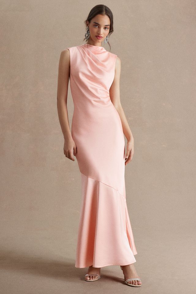Significant Other Lana Cowl-Neck Tie-Back Satin Maxi Dress | Anthropologie
