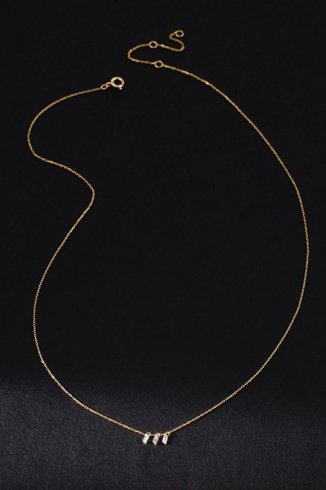 14k Gold Triple Diamond Necklace | Anthropologie