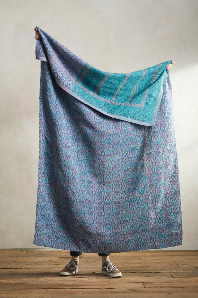 Recycled Sari Kantha Throw | Anthropologie
