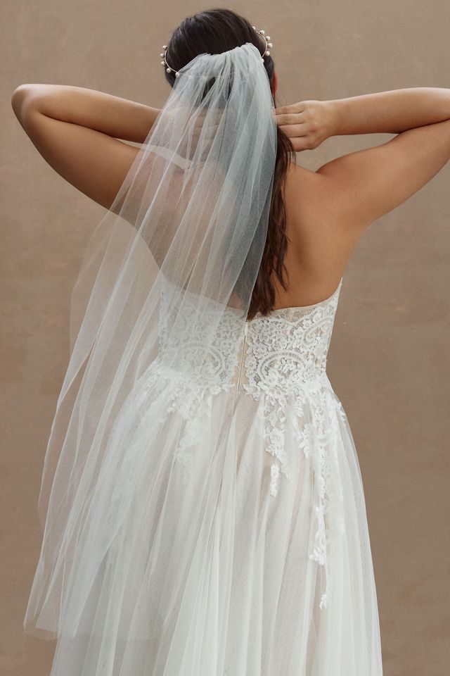 Watters Jaislyn Strapless Corset Lace Wedding Gown | Anthropologie
